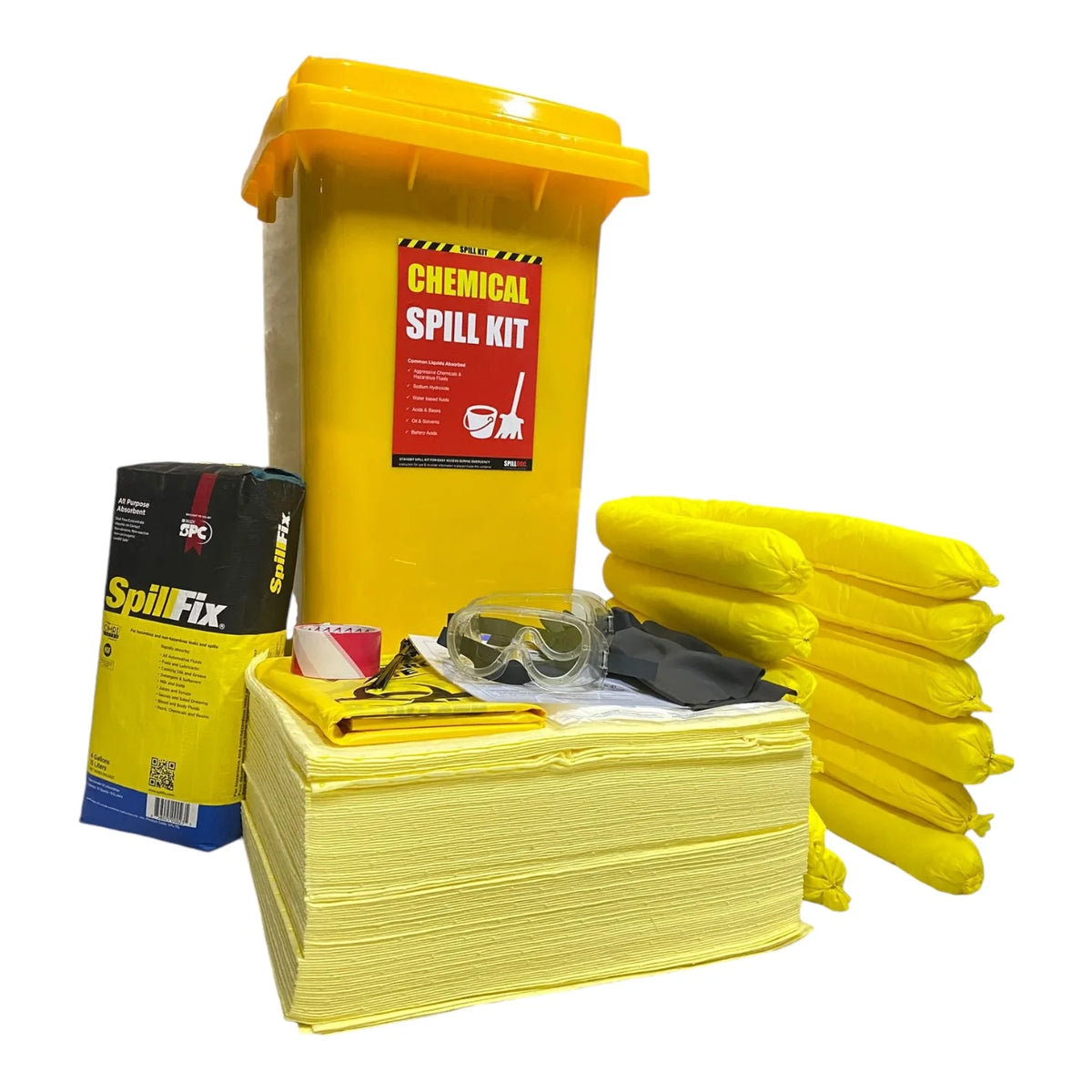 Spilldoc 120 Litre Chemical Spill Kit with Granular Absorbent Floor Sw ...