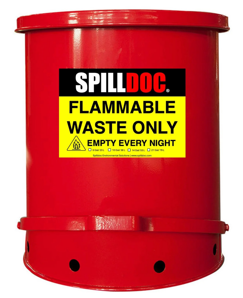 Flammable Waste Can 10 Gallon SDFWC10R — Spilldoc - Middle East